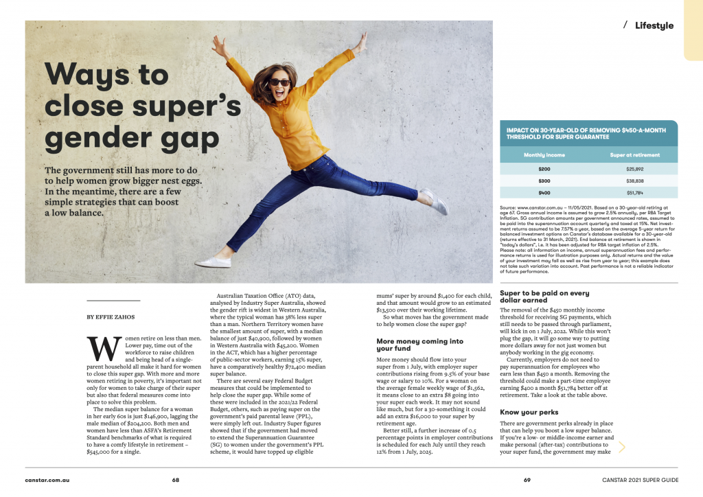 Super Gender Gap - 2021 Super Guide | Canstar
