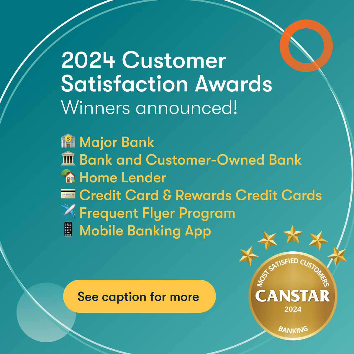 Most Satisfied Customer Awards: Banking 2024 | Canstar